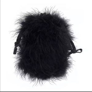 Bags | Black Handmade Mini Ostrich Feather Bucket Bag | Poshmark